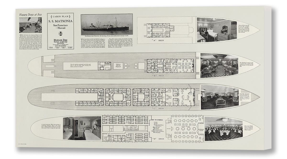 S.S. Matsonia Cabin Plan, 1928