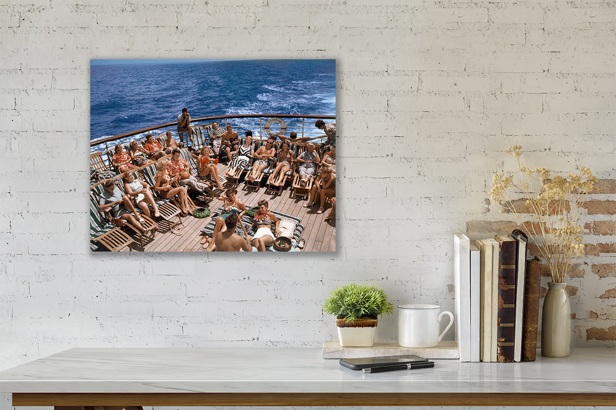 Sunbathers, S.S. Lurline, Matson Lines Photograph, 1950s