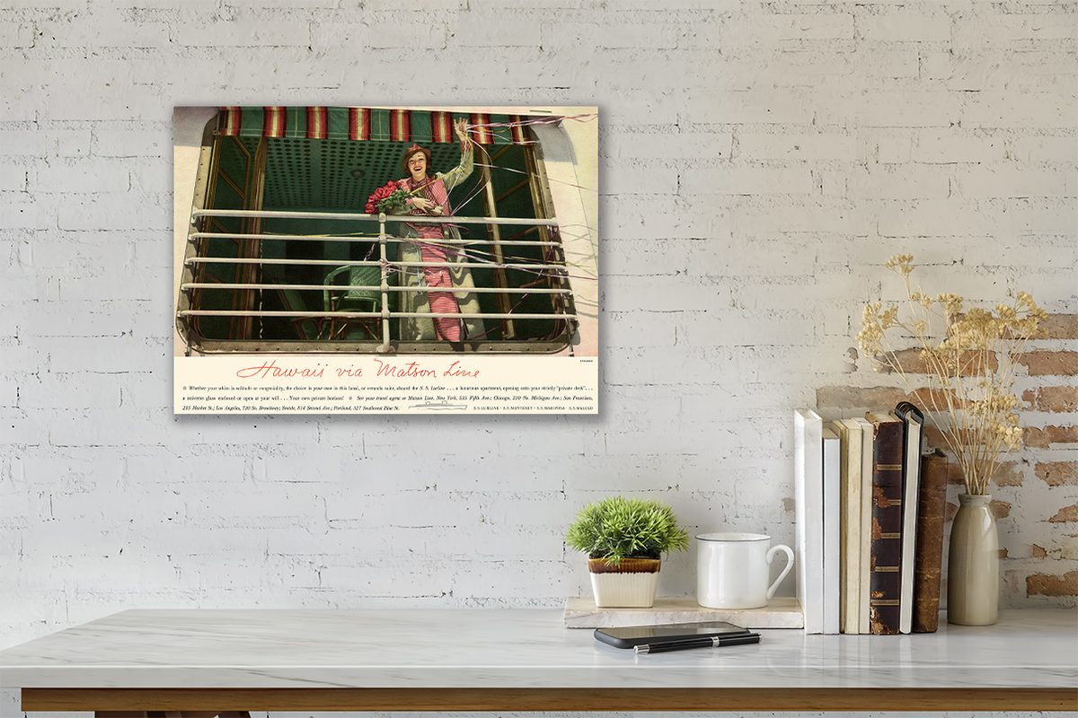 Lanai Aboard the S.S. Lurline, Matson Lines Advertisement, 1936